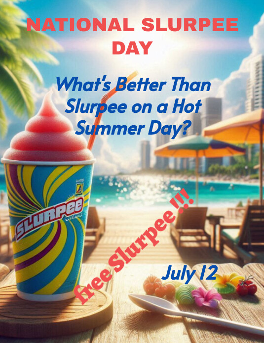Copy of Pastel National Slurpee Day Flyer (us Letter | PosterMyWall