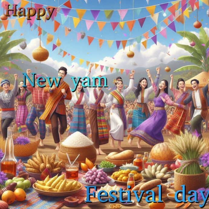 Pastel New Yam Festival Day Instagram Post Template | PosterMyWall