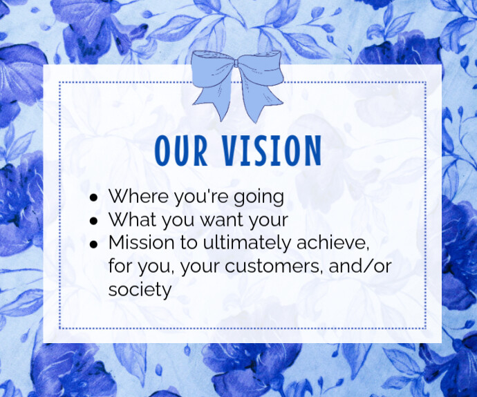 Pastel Our Mission And Vision Statement Words Medium Rectangle Templat ...