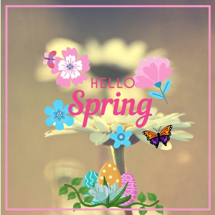 Copy of Pastel Pink Hello Spring Instagram Post | PosterMyWall