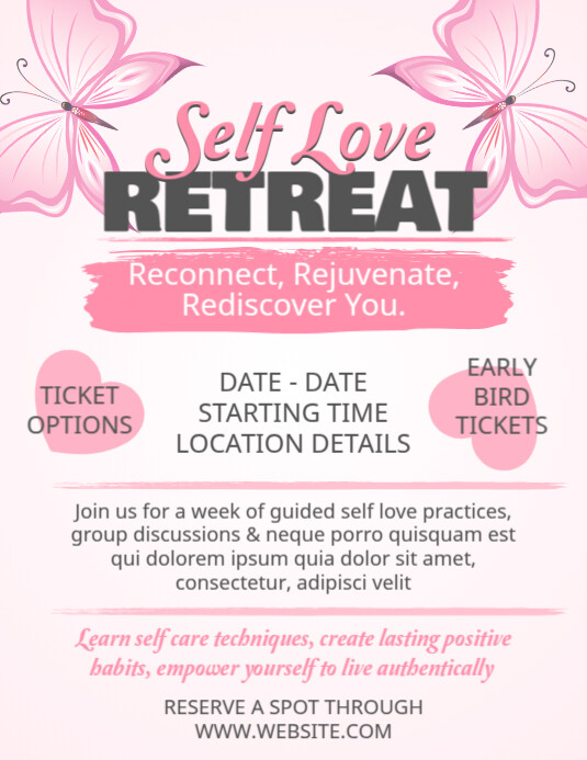 Copy of Self Love Retreat Flyer Template 2024 | PosterMyWall