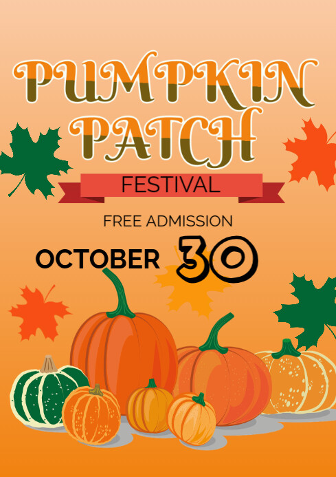Pastel Pumpkin Patch Festival Poster Design A4 Template | PosterMyWall