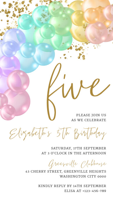 Copy of Balloons Invitation | PosterMyWall