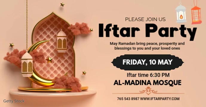 Plantilla de Pastel Ramadan Iftar Party Facebook Group Cover Photo ...