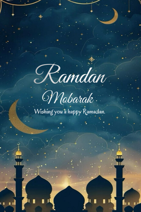 Pastel Ramadan Mobarak Poster Template | PosterMyWall