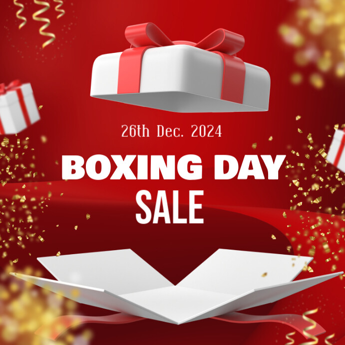 Copy of Pastel Red Boxing Day Design Poster Instagram Post | PosterMyWall