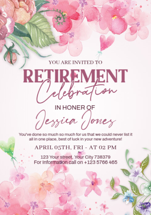 Retirement Announcement Flyers Template | PosterMyWall