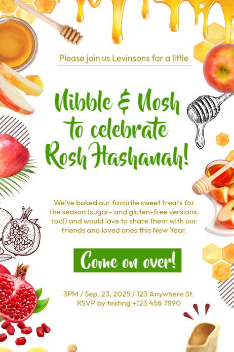 Plantilla de Pastel Rosh Hashanah Poster | PosterMyWall