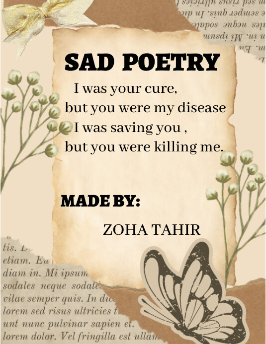 Copy of Pastel Sad Poetry Flyer (us Letter) | PosterMyWall