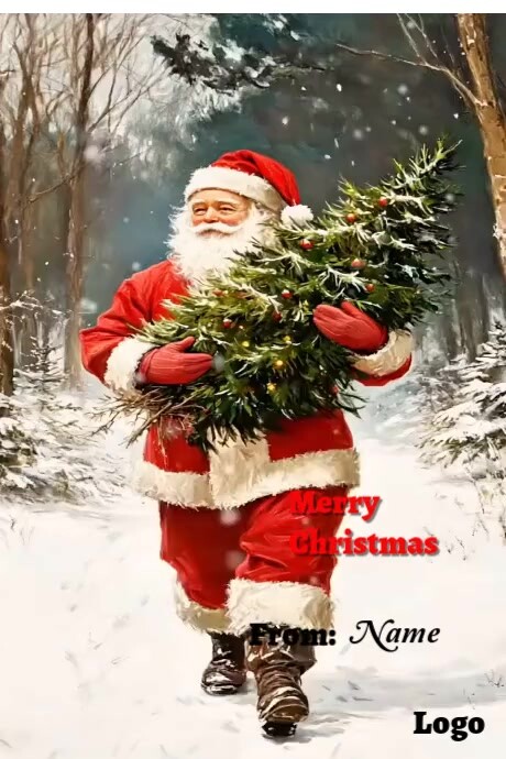 Copy of Pastel Santa's Christmas Greetings Video Poster | PosterMyWall