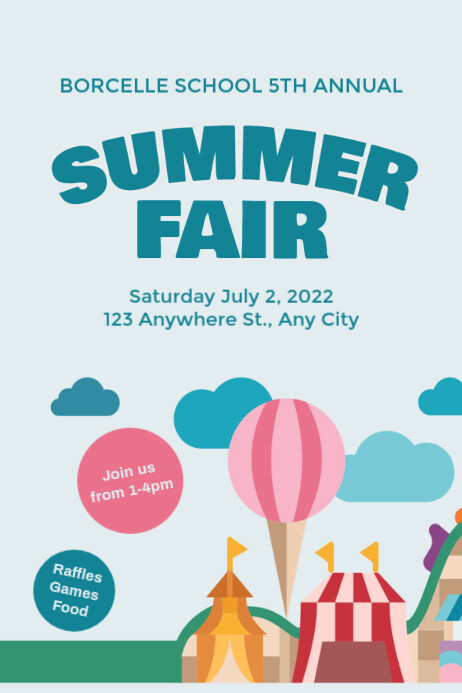 Pastel School Summer Fair Poster Template | PosterMyWall