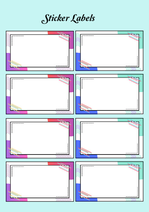 Modèle Pastel Sticker Labels A4 | PosterMyWall
