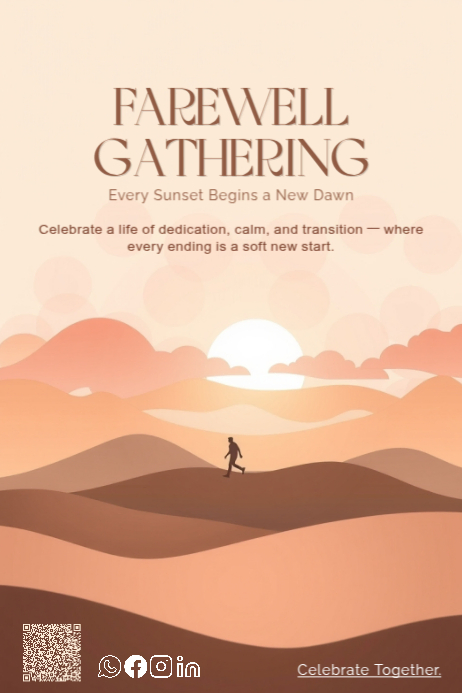 Pastel Style Abstract Serenity Layers Retirement Poster Template ...