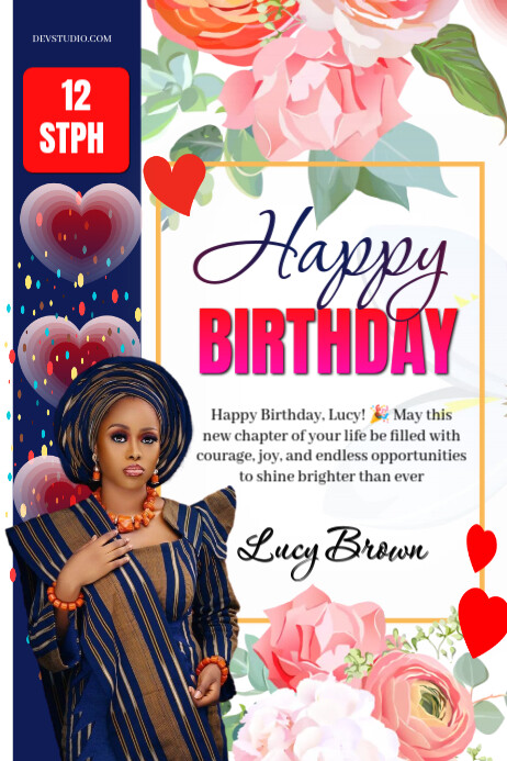 Pastel Stylish Birthday Poster Template | PosterMyWall