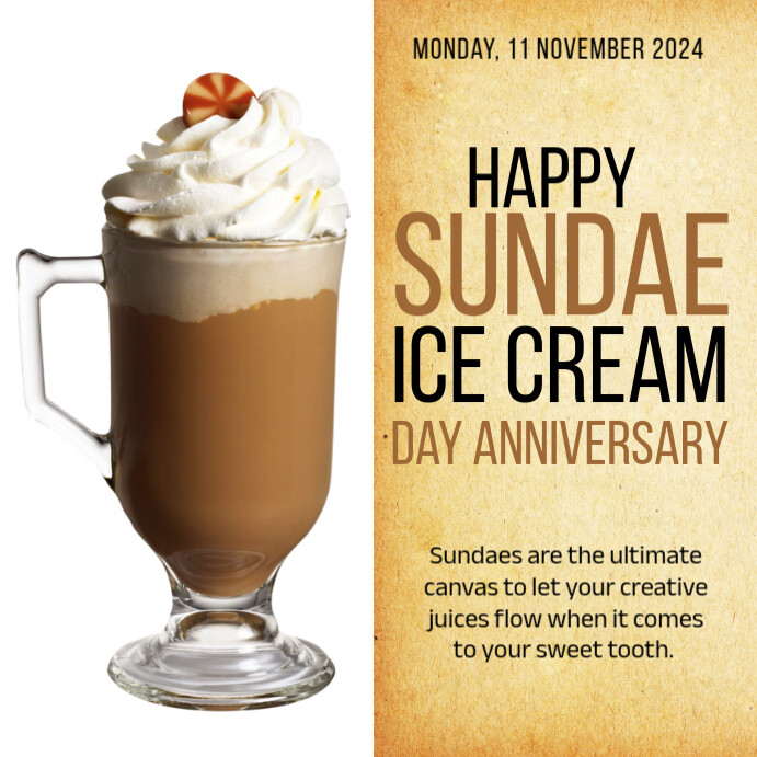 Pastel Sundae Ice Cream Day Instagram Post Templat | PosterMyWall