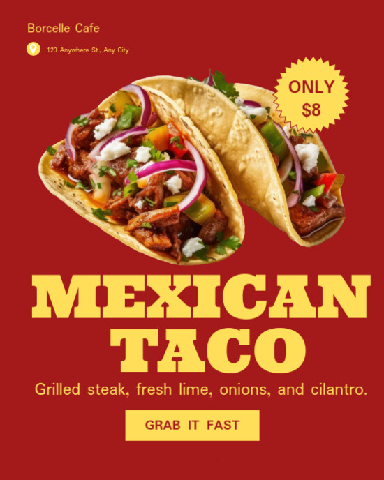 Pastel Taco Tuesday Ads Flyer Instagram Portrait Template | PosterMyWall