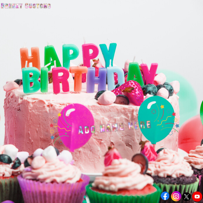 Pastel Tasty Berries Happy Birthday Editable Template | PosterMyWall