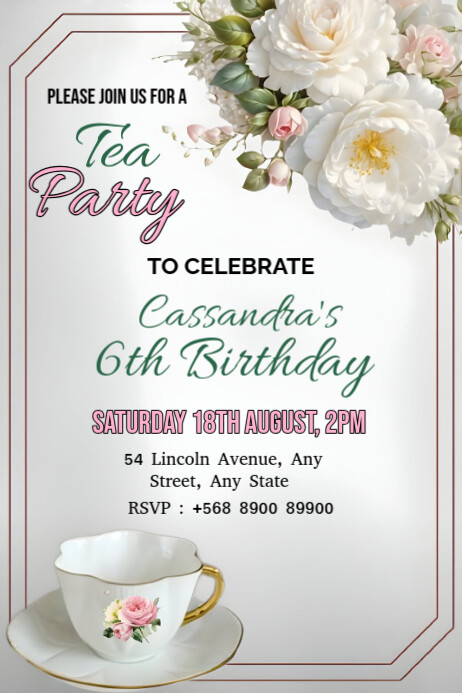 Copy of Pastel Tea Party Poster | PosterMyWall