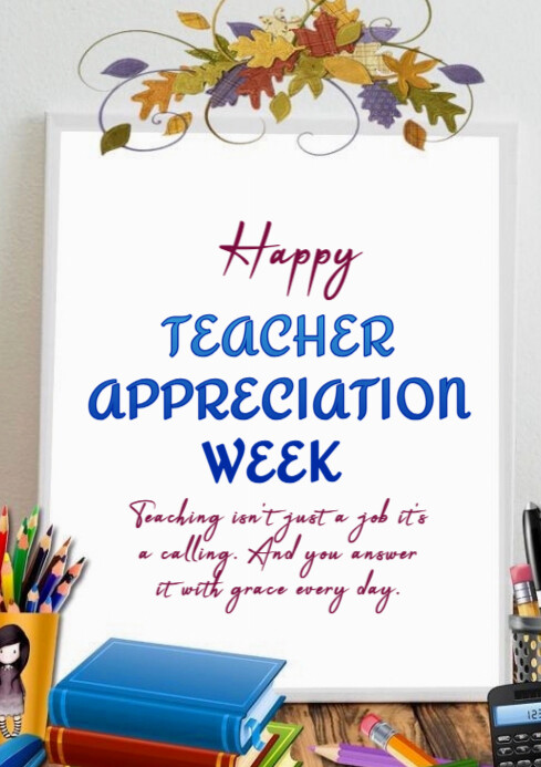 Pastel Teacher's Appreciation Week A4 Template | PosterMyWall