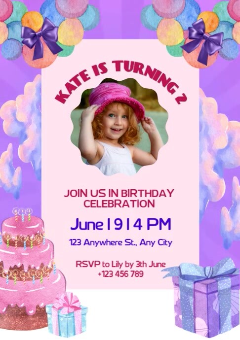 Pastel Theme Birthday Invitation Template | PosterMyWall
