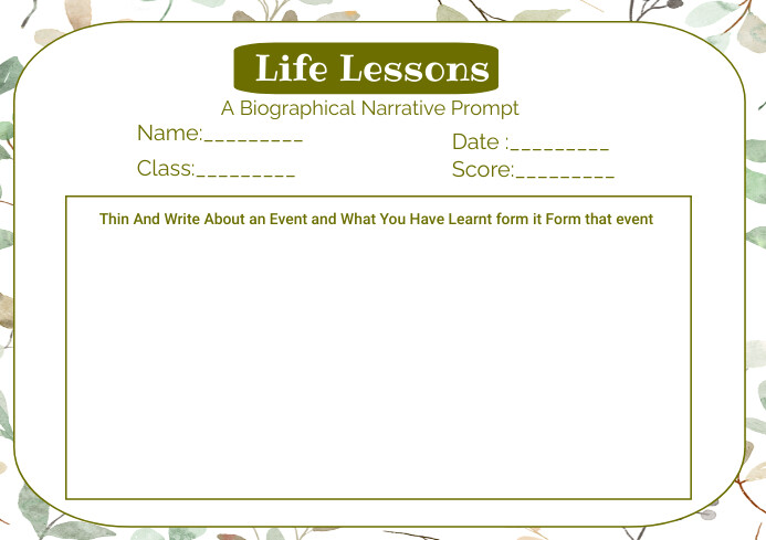 Modèle Pastel theme English writing Life Lessons | PosterMyWall