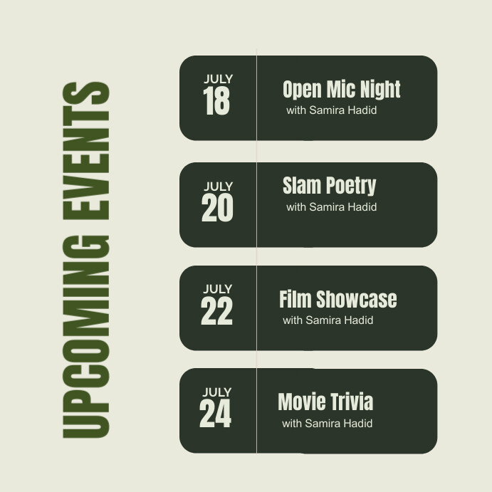 Plantilla de Pastel Upcoming Events Instagram Post | PosterMyWall