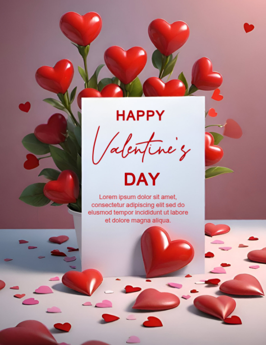 Plantilla de Pastel Valentine's Day Background Flyer (us Letter ...