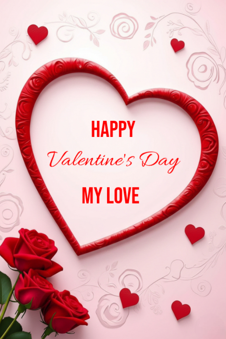 Pastel Valentine's Day Card Poster Template | PosterMyWall
