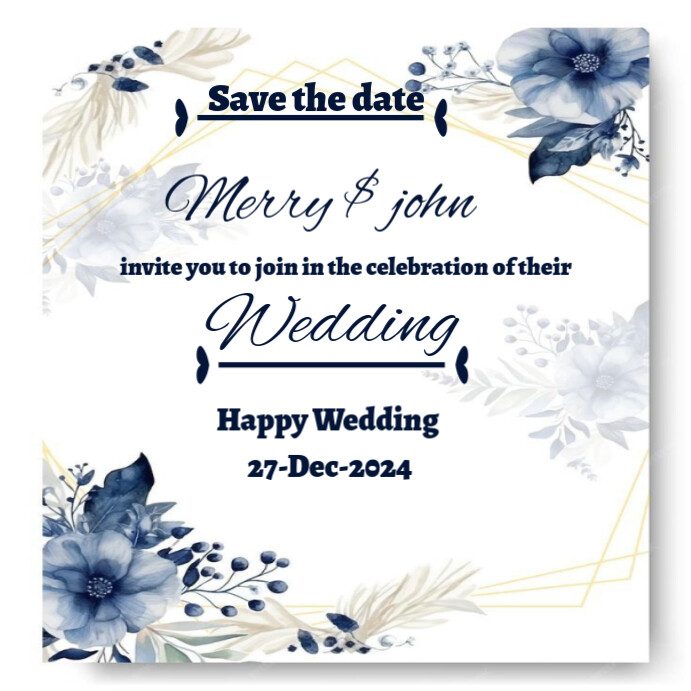 Pastel Wedding Card Instagram Post Template | PosterMyWall