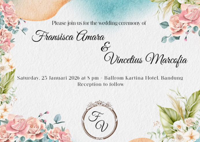 Pastel Wedding Card Postcard Template | PosterMyWall