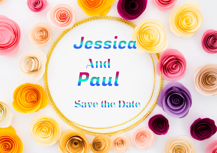 Pastel Wedding Invitation A4 Templat | PosterMyWall
