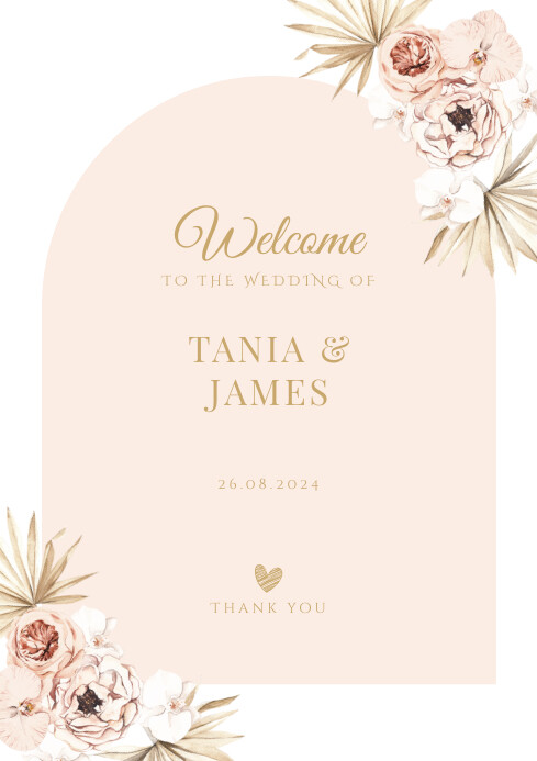 Copy of Pastel Wedding Sign Template | PosterMyWall