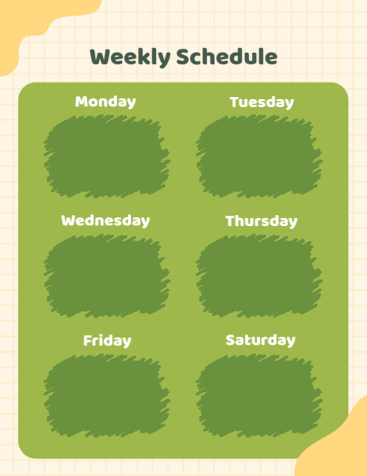 Pastel Weekly Schedule Flyer (us Letter) Template | PosterMyWall