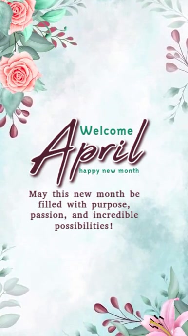 Pastel Welcome April Whatsapp Status Template | PosterMyWall