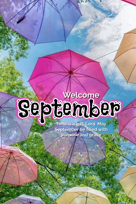 Pastel Welcome September Banner 4' × 6' Template | PosterMyWall