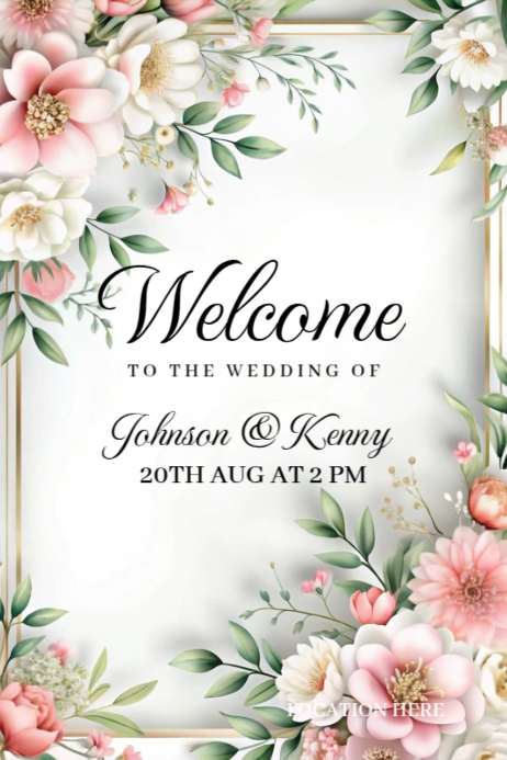 Modèle Pastel Welcome To floral Wedding Poster | PosterMyWall