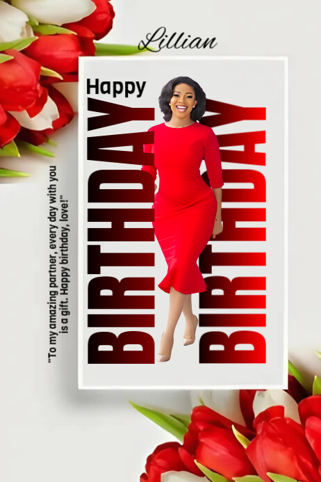 Pastel White Background Joyful Happy Birthday Poster Template ...