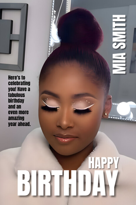 Pastel White Background Joyful Happy Birthday Template | PosterMyWall