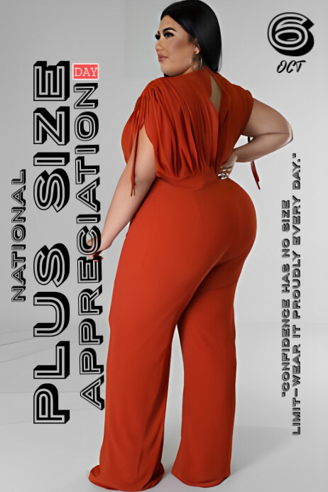 Pastel White Background Joyful National Plus Size Appreciation Day Poster Template | PosterMyWall