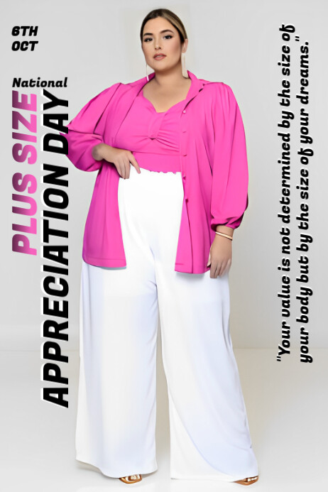 Pastel White Background Joyful National Plus Size Appreciation Day ...