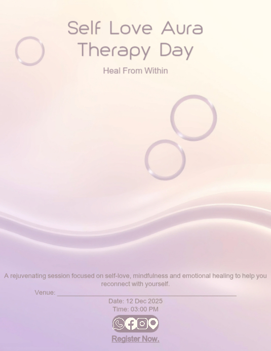 Pastel Zen Style Self Love Therapy Flyer Design Template for brand ...