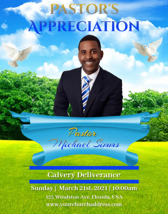 Pastor's Appreciation Template | PosterMyWall