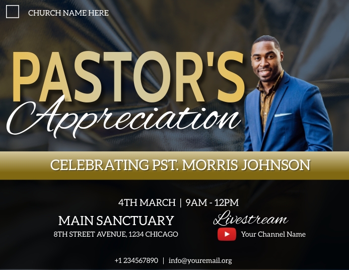 pastor's appreciation flyer Template | PosterMyWall
