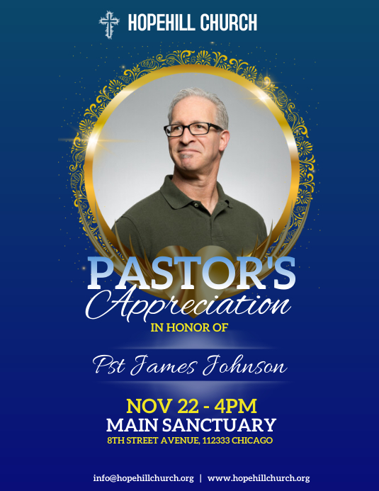 pastor's appreciation flyer Template | PosterMyWall