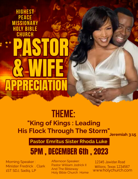 Pastor's Wife Appreciation flyer , church , A Template | PosterMyWall