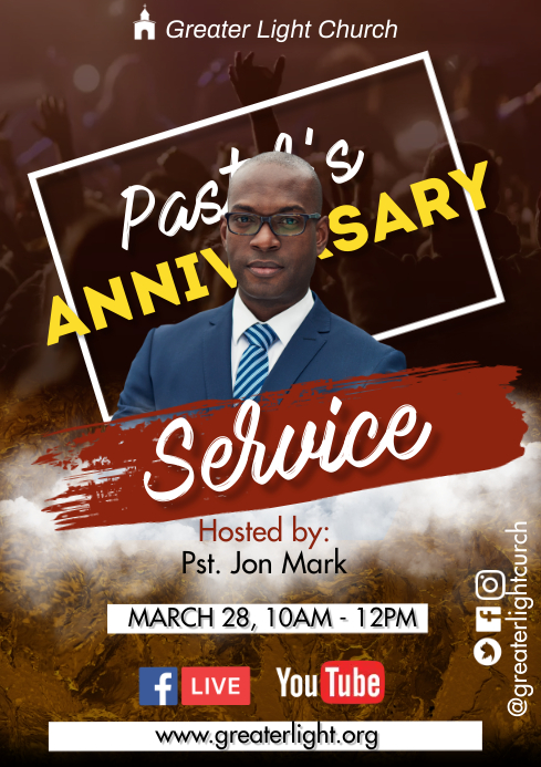 Pastor Anniversary Template | PosterMyWall