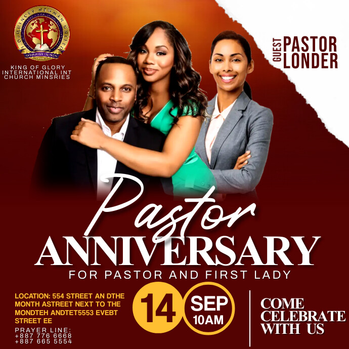 Modèle pastor anniversary | PosterMyWall