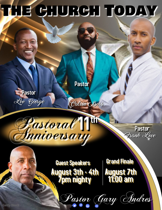 Pastor Anniversary Template | PosterMyWall