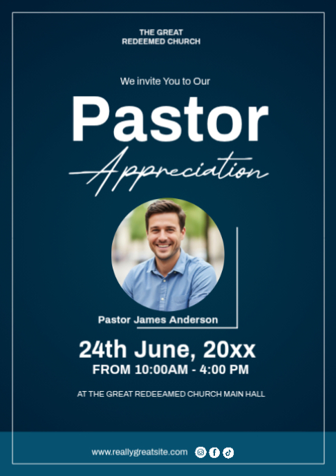 Pastor Appreciation — Church Invitation Event Poster | Editable ...