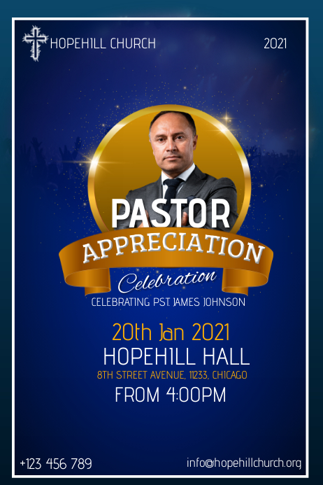 pastor appreciation celebration poster Template | PosterMyWall